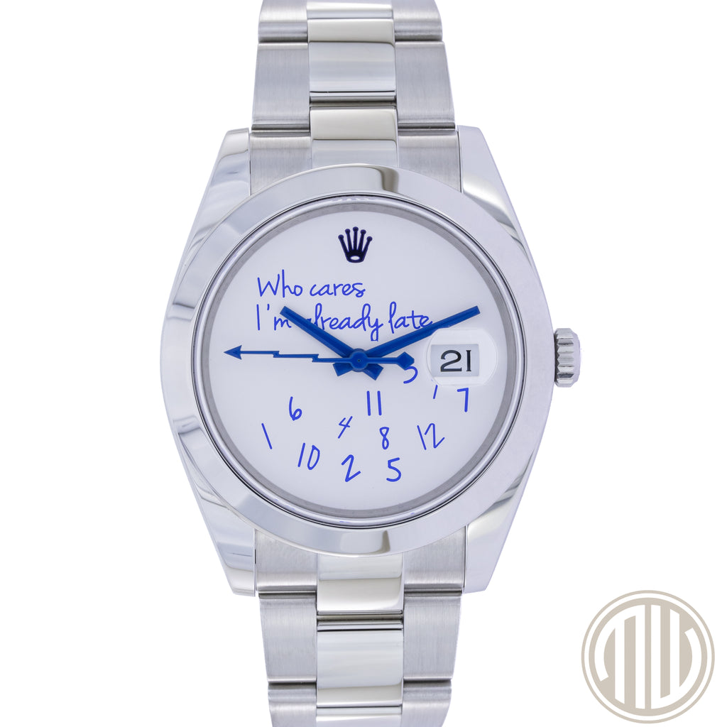 Rolex Datejust 41 | "Who Cares I´m already late" Dial | Box and Papers ...